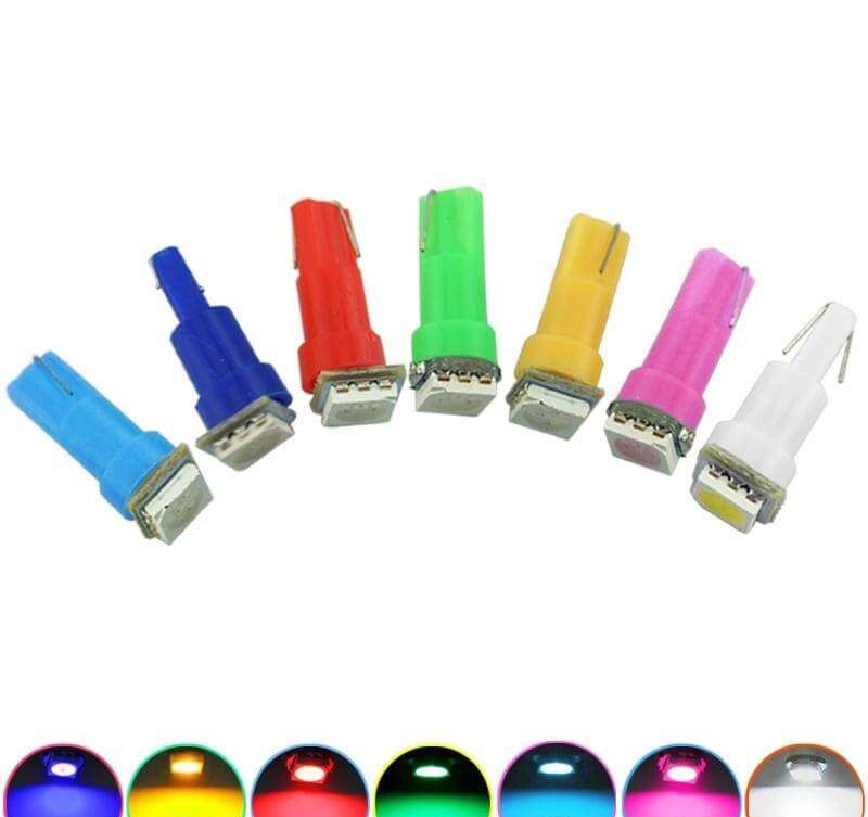 Led bec 1 smd soclu T5 pentru bord, de culoare verde