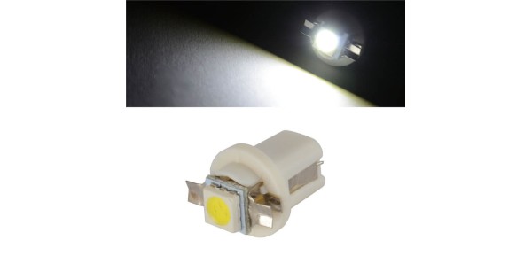 Led bec 1 smd soclu T5 B8.5D pentru bord de culoare alb