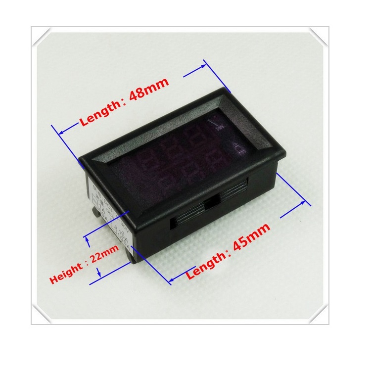 Voltmetru si Ampermetru digital 100 V 10 A albastru - verde - shunt ...